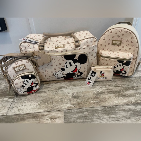 Disney | Bags | Nwt Mickey Weekender Bag In Set | Poshmark